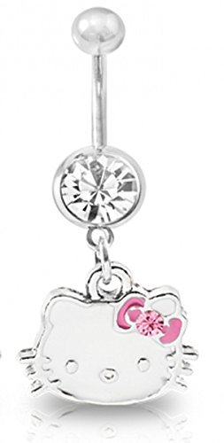 Kathy store INC 316L Surgical Steel White/Pink Hello Kitty Surgical ...