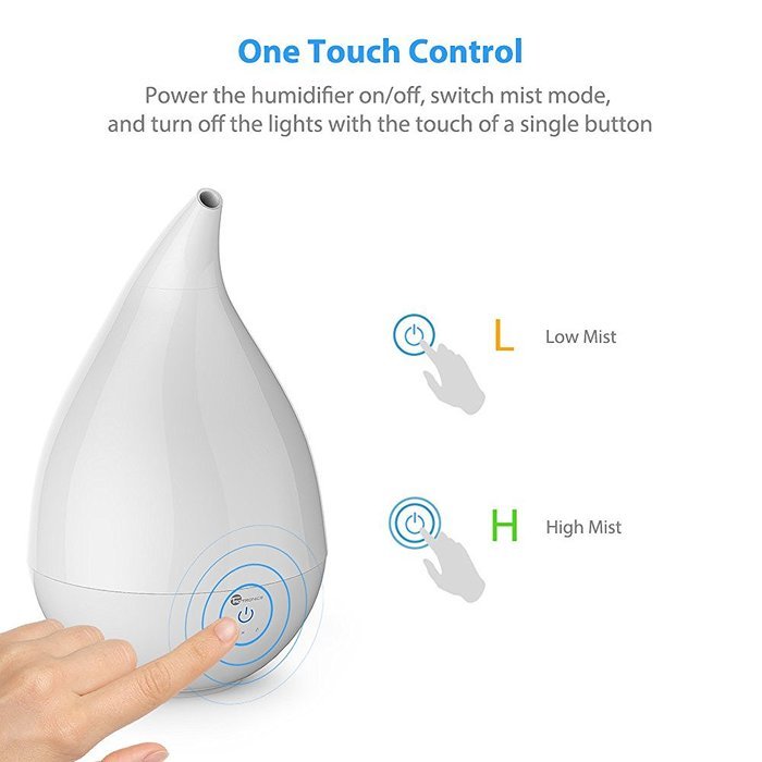 Cool Mist Humidifier, TaoTronics Ultrasonic Air Humidifers with One ...
