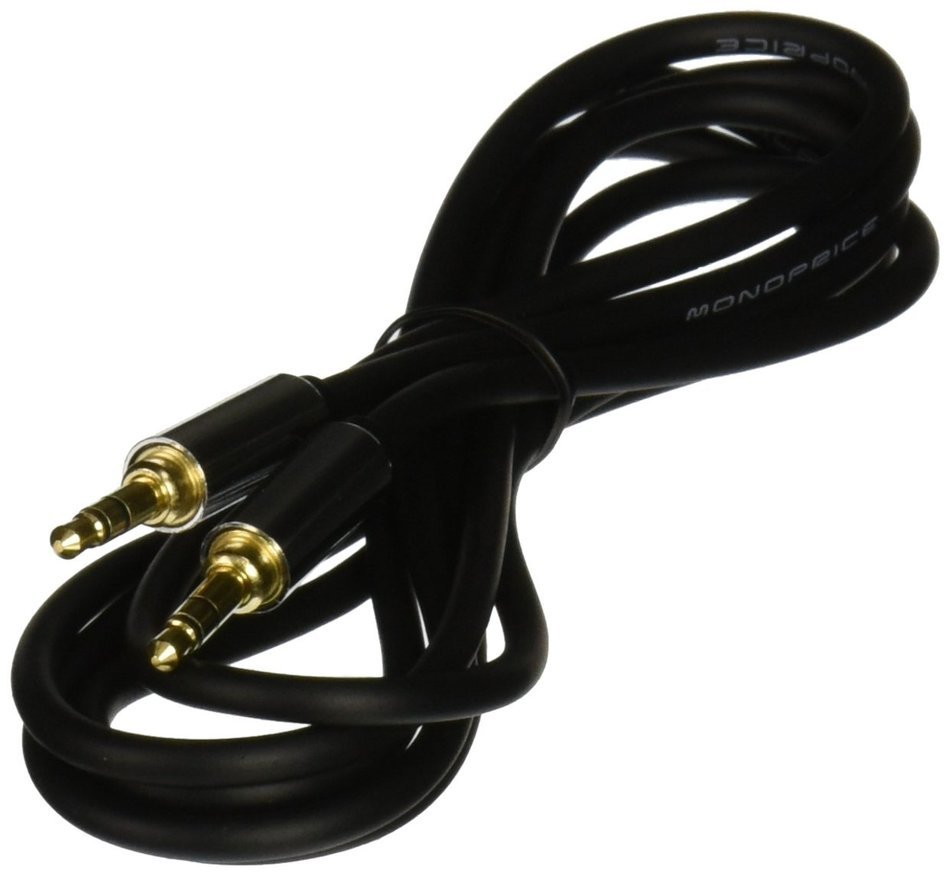 Monoprice 109764 3-Feet 3.5mm Stereo Male to 3.5mm Stereo Male Gold ...