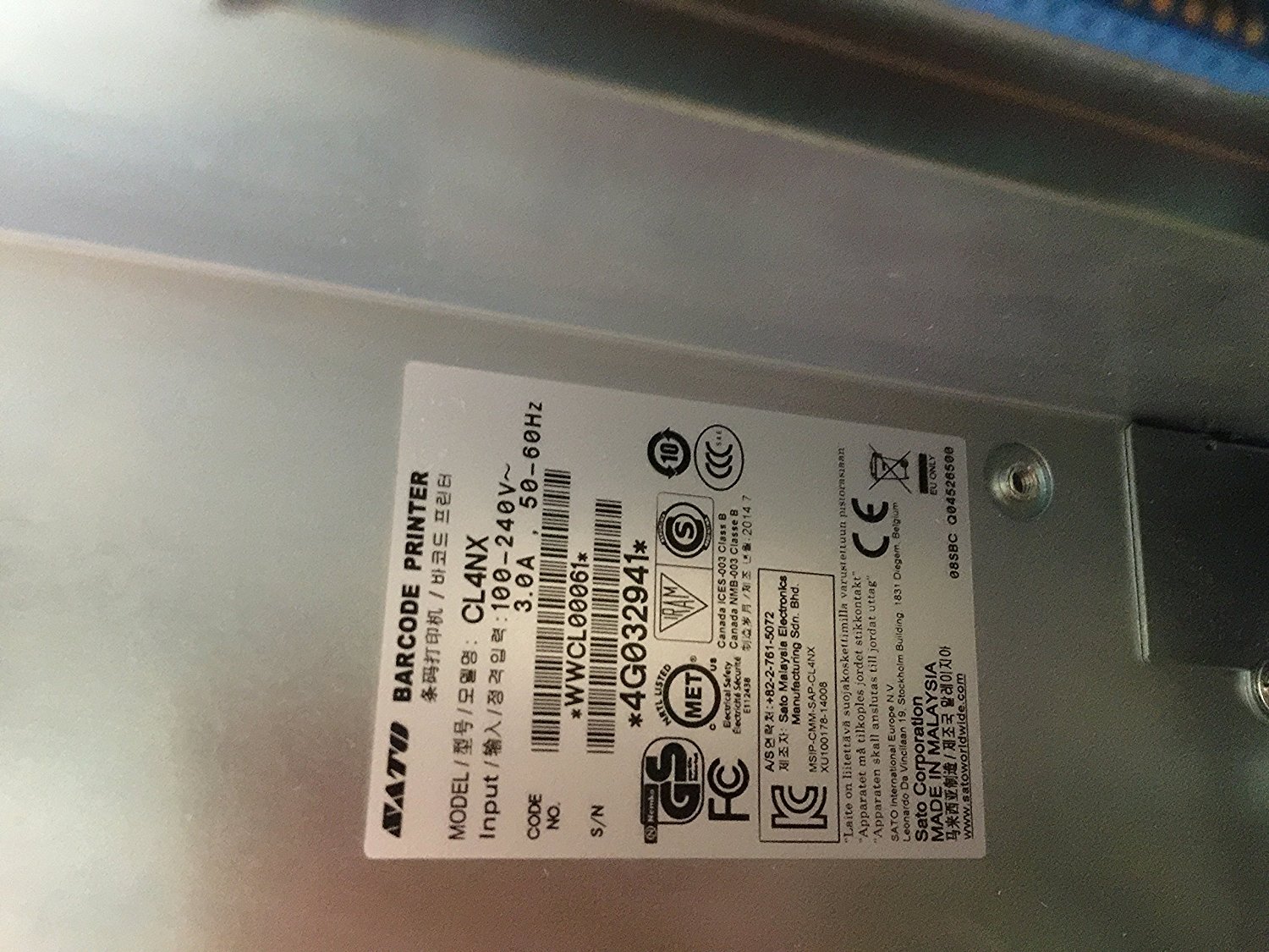 Sato WWCL00061 Series CL4NX High Performance Thermal Printer, 203 dpi ...