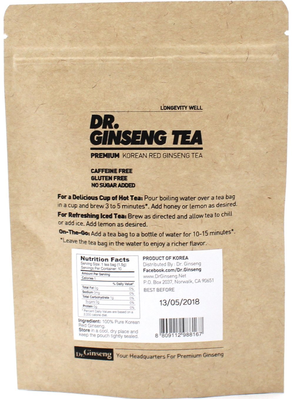 Dr. Ginseng - Premium Korean Red Ginseng Tea - All Day Energy - Reduce ...