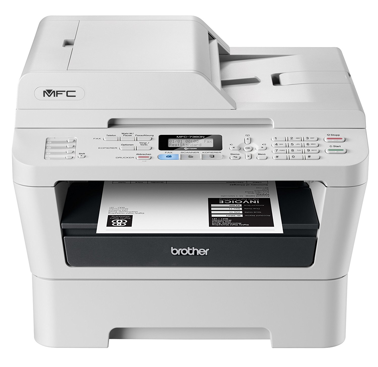 Brother MFC7360N, Laser Multifunction Printer, Monochrome, Plain Paper ...