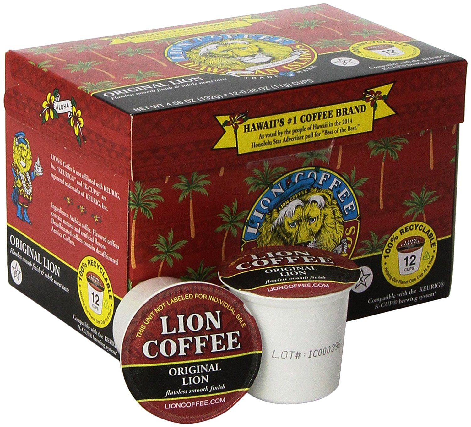 Lion Coffee Original Flavor for Keurig K-cup Machines (12 Cups/box) N5 ...