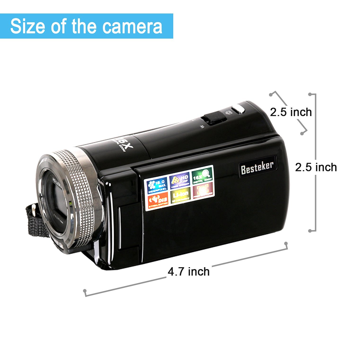 Camera Camcorders, Besteker Portable Digital Video Camcorder HD Max. 16 ...