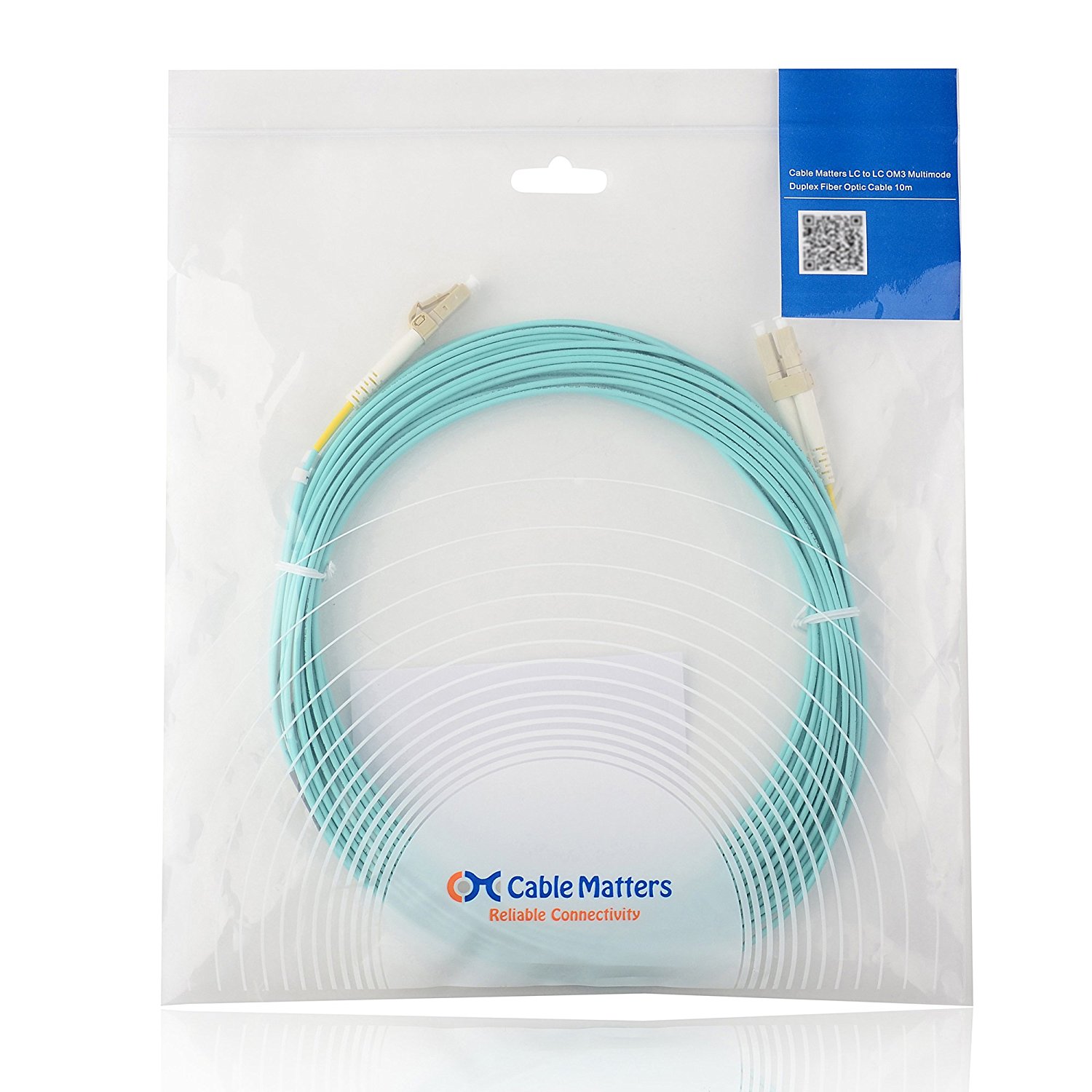 Cable Matters 10Gb 40Gb Multimode OM3 Duplex 50/125 OFNP Fiber Patch ...