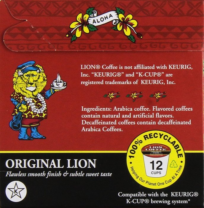 Lion Coffee Original Flavor for Keurig K-cup Machines (12 Cups/box) N3 ...