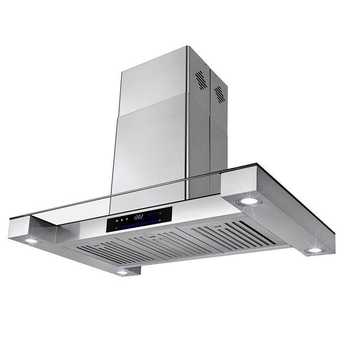 Golden Vantage 36" Inch Convertible Stainless Steel Island Mount Range ...