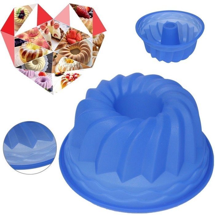 Silicone Swirl Bundt Ring Pan Shaped Cake Bread Pastry Silicone Mold ...