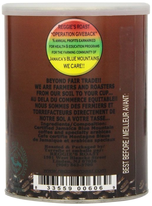 Reggie's Roast Jamaica Blue Mountain Irie Blend Ground Coffee, 12-Ounce ...