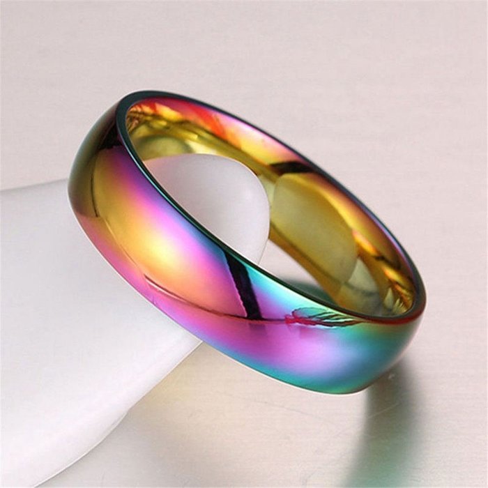 #7-13 Rainbow Titanium Steel Rings Men/Womens Engagement Wedding ...