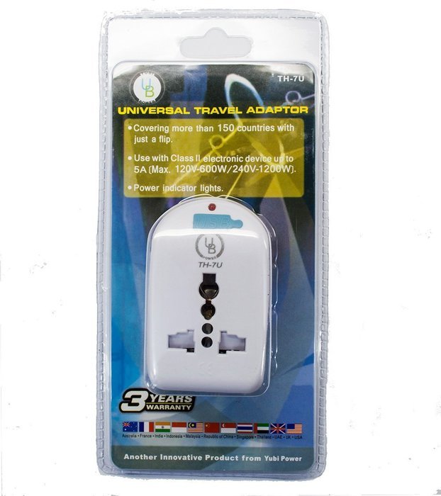 Yubi Power Dual Outlet Travel Adapter with 2 Universal Outlets - Built ...