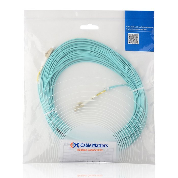Cable Matters 10Gb 40Gb Multimode OM3 Duplex 50/125 OFNP Fiber Patch ...