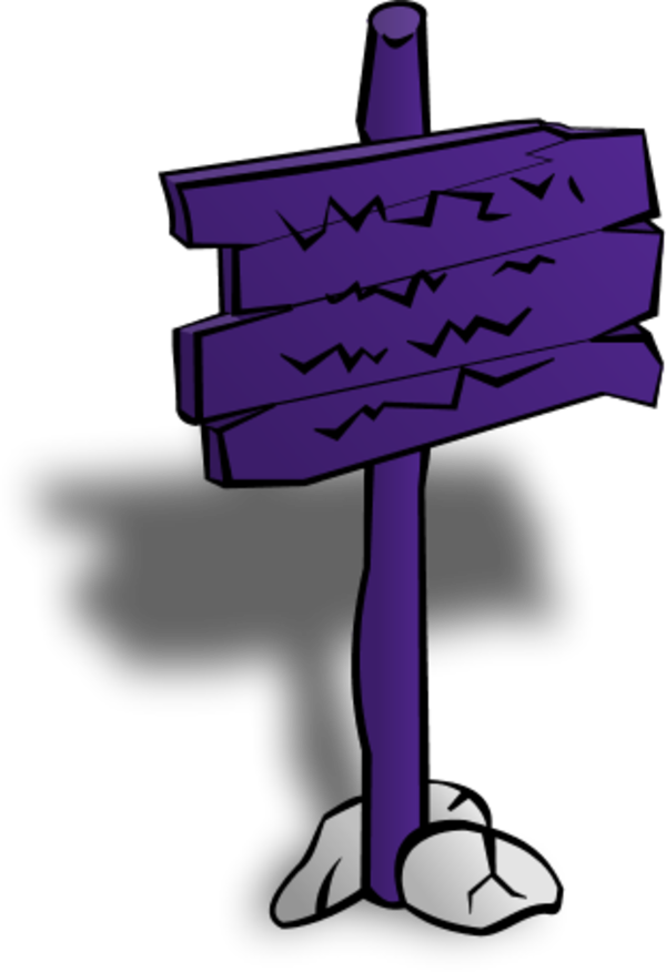 Painted purple signpost on the road free image download