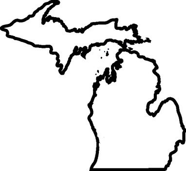 Michigan Outline Clip Art free image download