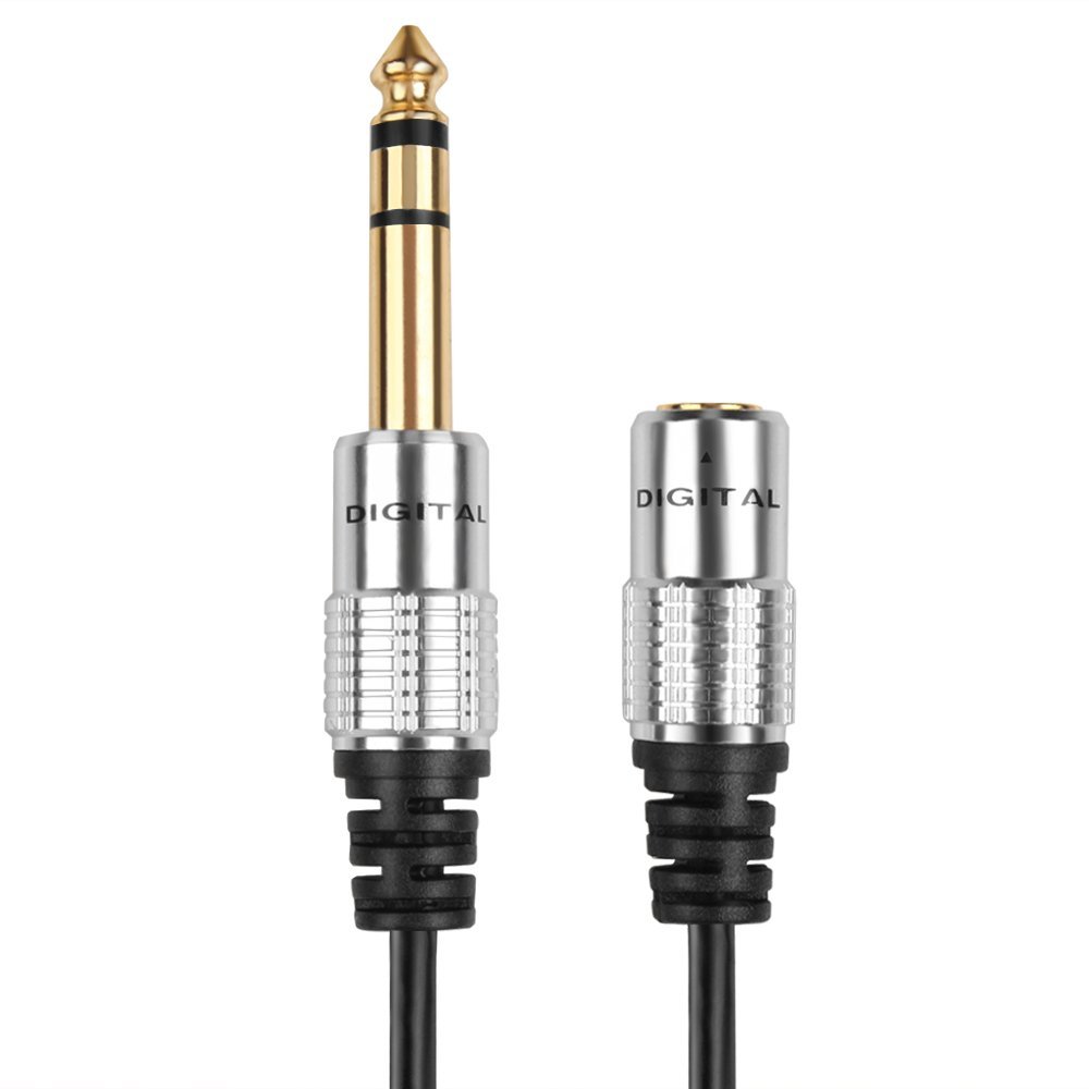 BATIGE Aluminum 6.35mm 1/4 Inch Stereo Plug Male to 3.5mm Stereo Jack ...