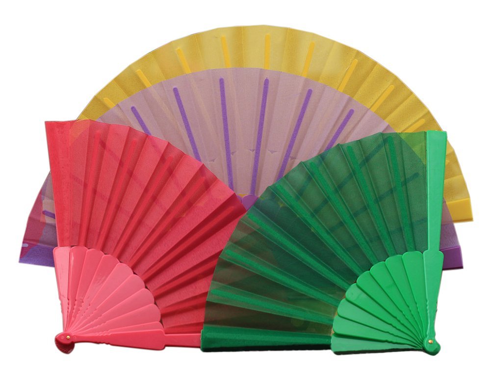 COCOTINA Solid Folding Nylon-Cloth Handheld Fan for Ladies (Blue) free ...