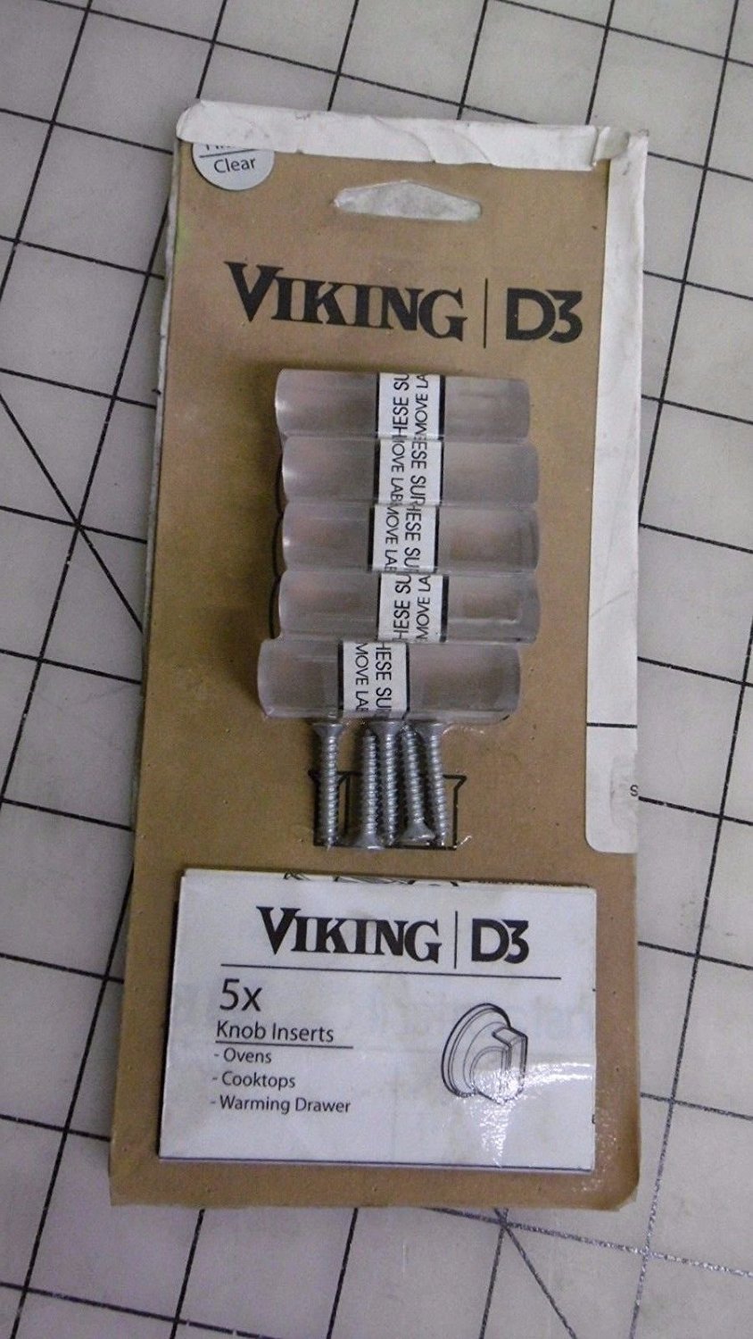 VIKING RDKI5CL RANGE D3 KNOB INSERTS 5PK CLEAR FINISH free image download