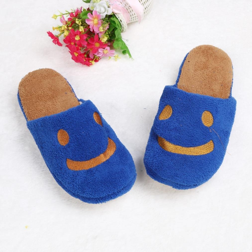 AutumnFall Lovely Smile Cozy Cotton Knitted Anti-slip House Slippers ...