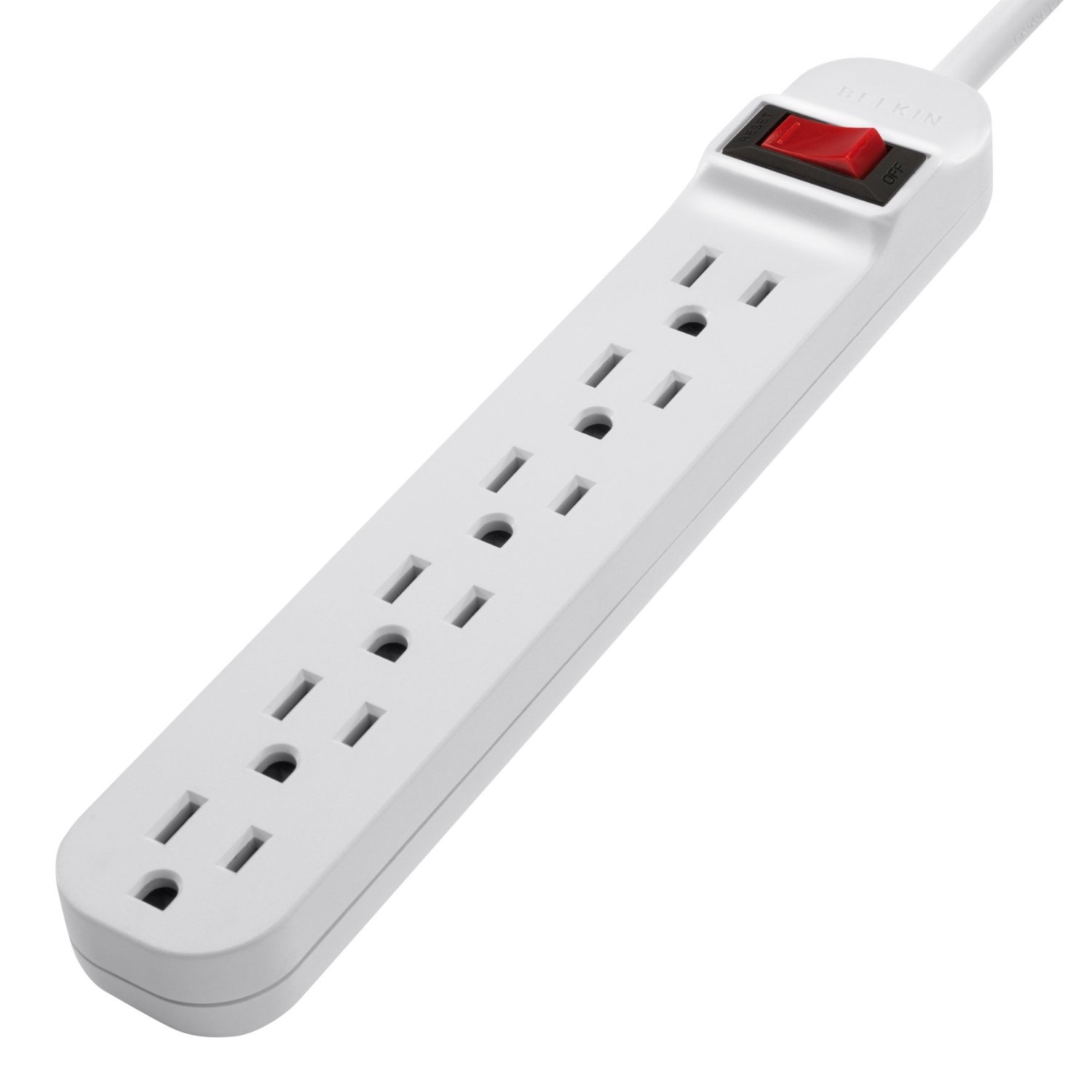 Belkin 6-Outlet Power Strip with 5-Foot Right-Angled Power Plug (F9P609 ...