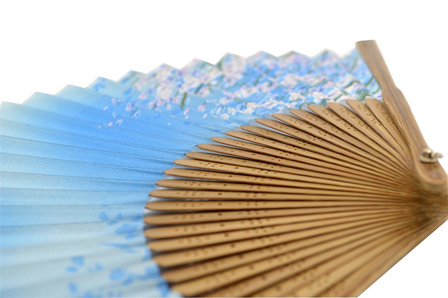 TANG DYNASTY(TM) High Quality Japanese Silks Hand Fan Blue Handheld Fan ...