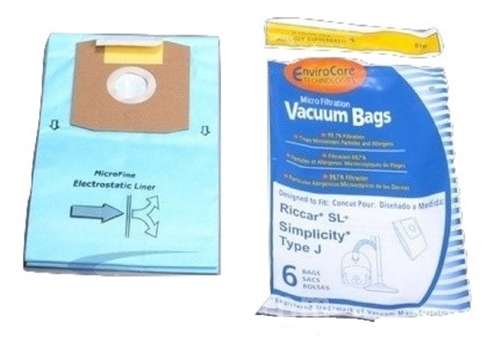 Riccar Simplicity Type J RC1100 Canister Paper Bags 6 PK # 810 N2 free ...