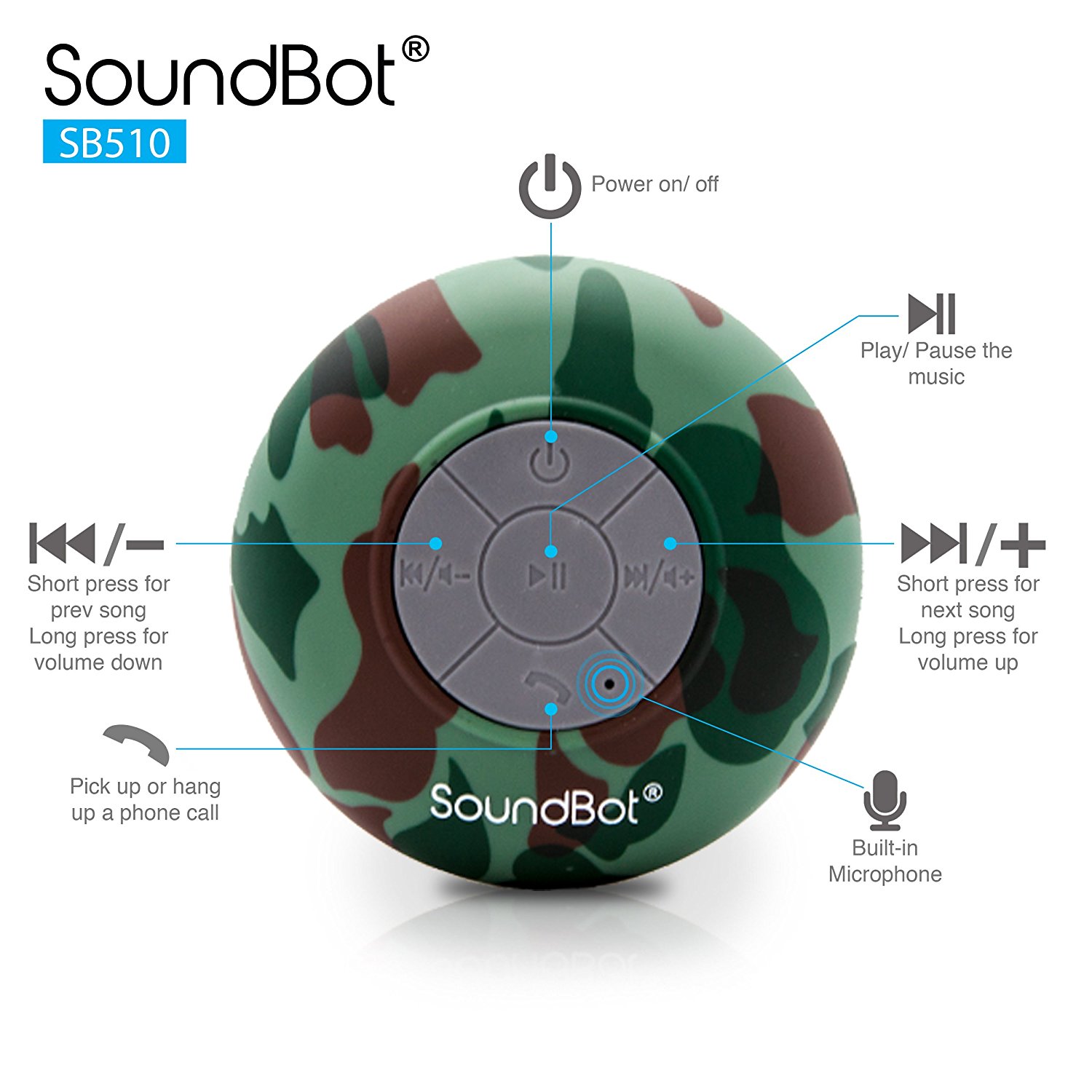 Soundbot Sb510 Hd Water Proof Bluetooth 3 0 Speaker Mini Water