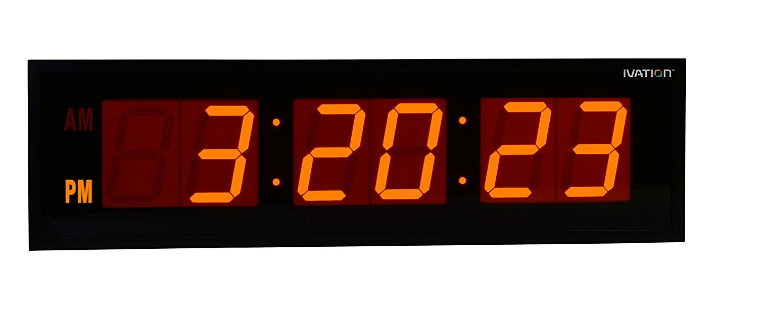 DBTech Huge Large Big Oversized Digital LED Clock, Green - 36" N3 free ...