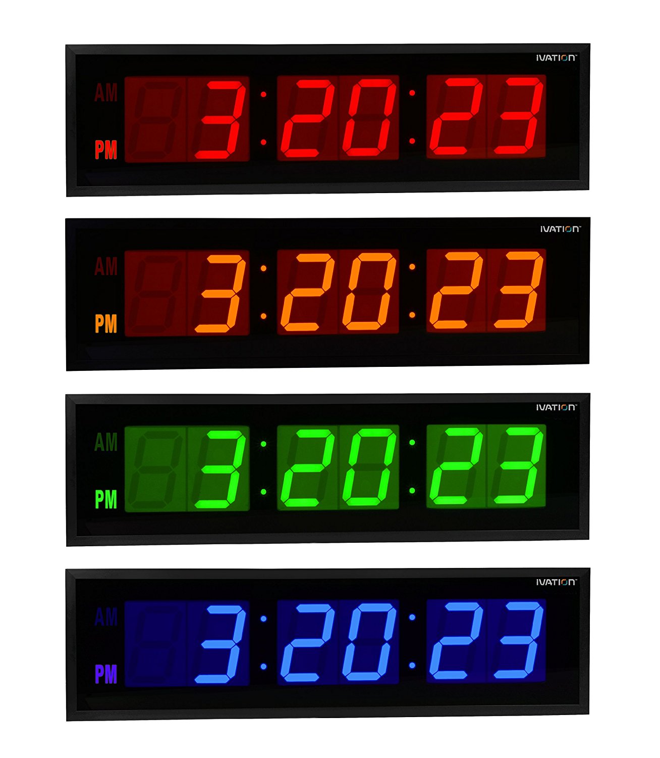 DBTech Huge Large Big Oversized Digital LED Clock, Green - 36" N4 free ...