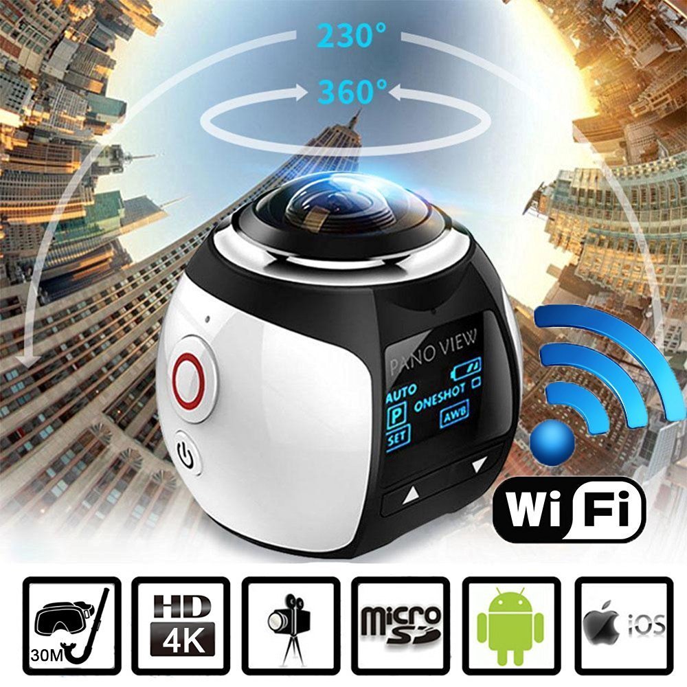 V.one 360 Degree Mini WiFi Panoramic Video Camera 2448*2448 16M Ultra ...