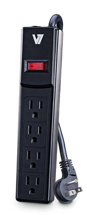 V7 SA0706B-8N6 Home/Office Surge Protector (7 Outlets, EMI-/RFI-Filter ...