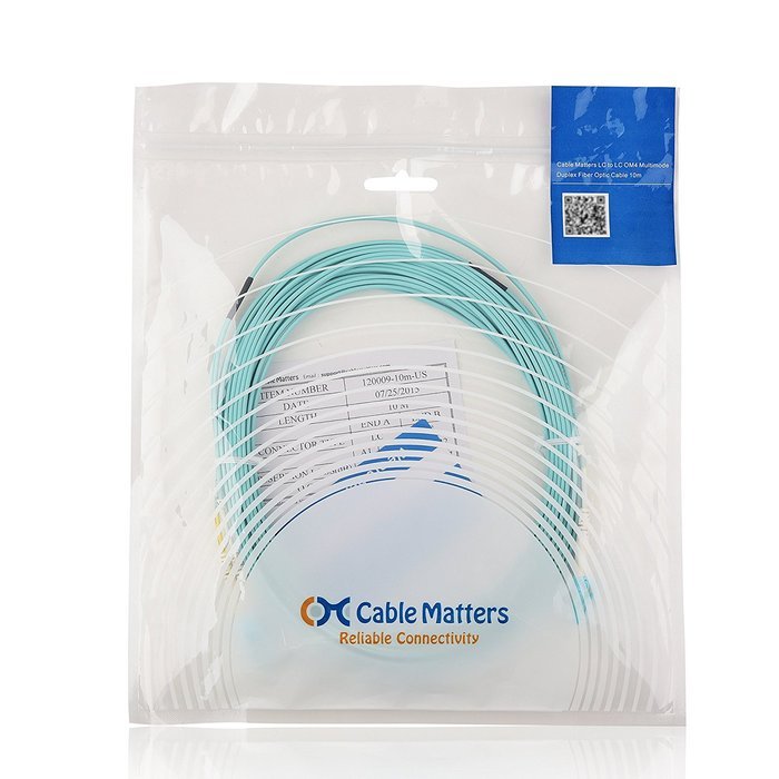 Cable Matters 10Gb 40Gb Multimode OM3 Duplex 50/125 OFNP Fiber Patch ...