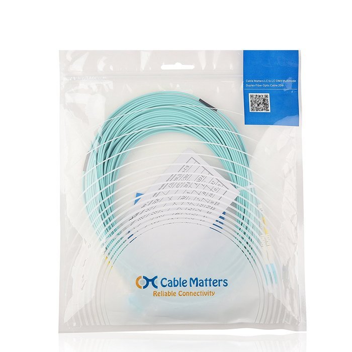 Cable Matters 10Gb 40Gb Multimode OM3 Duplex 50/125 OFNP Fiber Patch ...