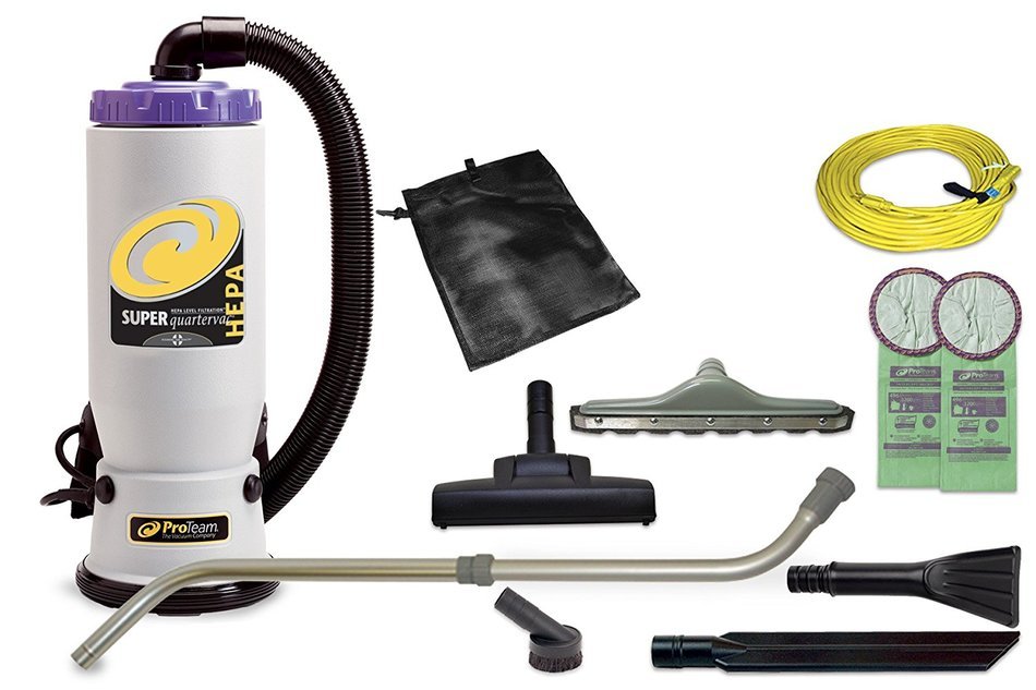 ProTeam Backpack Vacuums Super QuarterVac HEPA Commercial Backpack ...