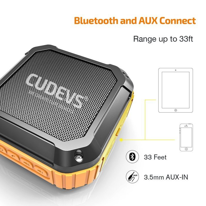 Cudevs M3 Bluetooth Speakers, Wireless, Portable and Waterproof for ...