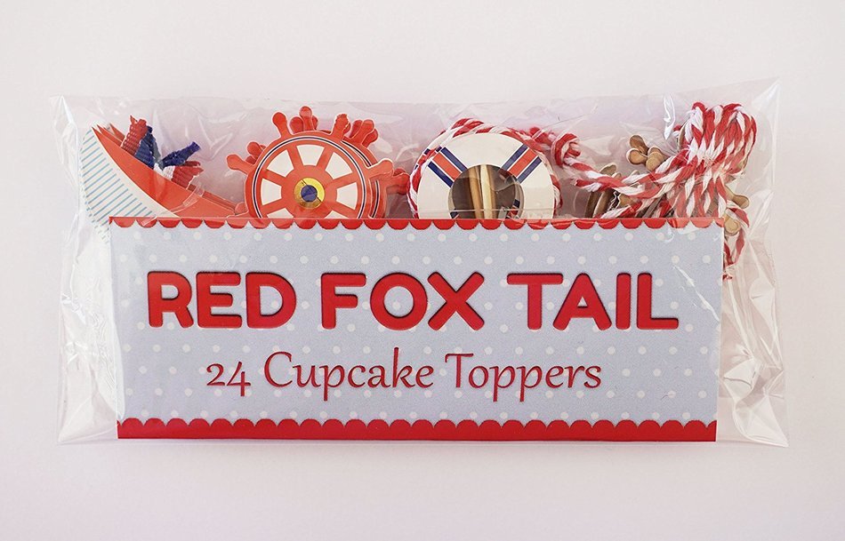24 Nautical Cupcake Toppers - Red Fox Tail ™ free image download