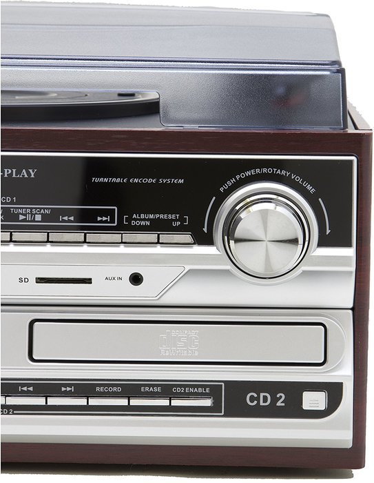 TechPlay ODC174WD SP, 3 speed turntable W/Cassette Player, Radio with ...