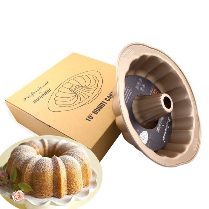 MyLifeUNIT Carbon Steel Bundt Cake Pan Nonstick Bundt Pan With Handles