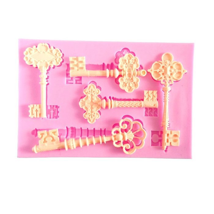 Uxcell 5 Key Shapes Silicone Mat Tool Fondant Mold Candy Making Mould ...