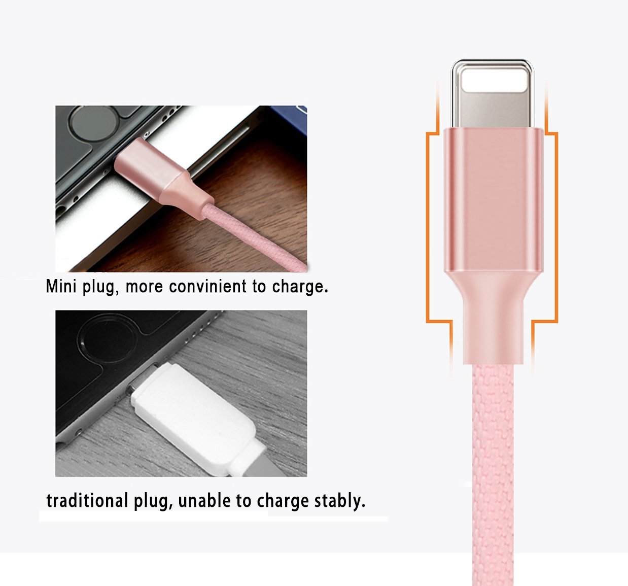 Kabel Leader Charger for iPhone, Strengthened Lightning to USB Cable ...