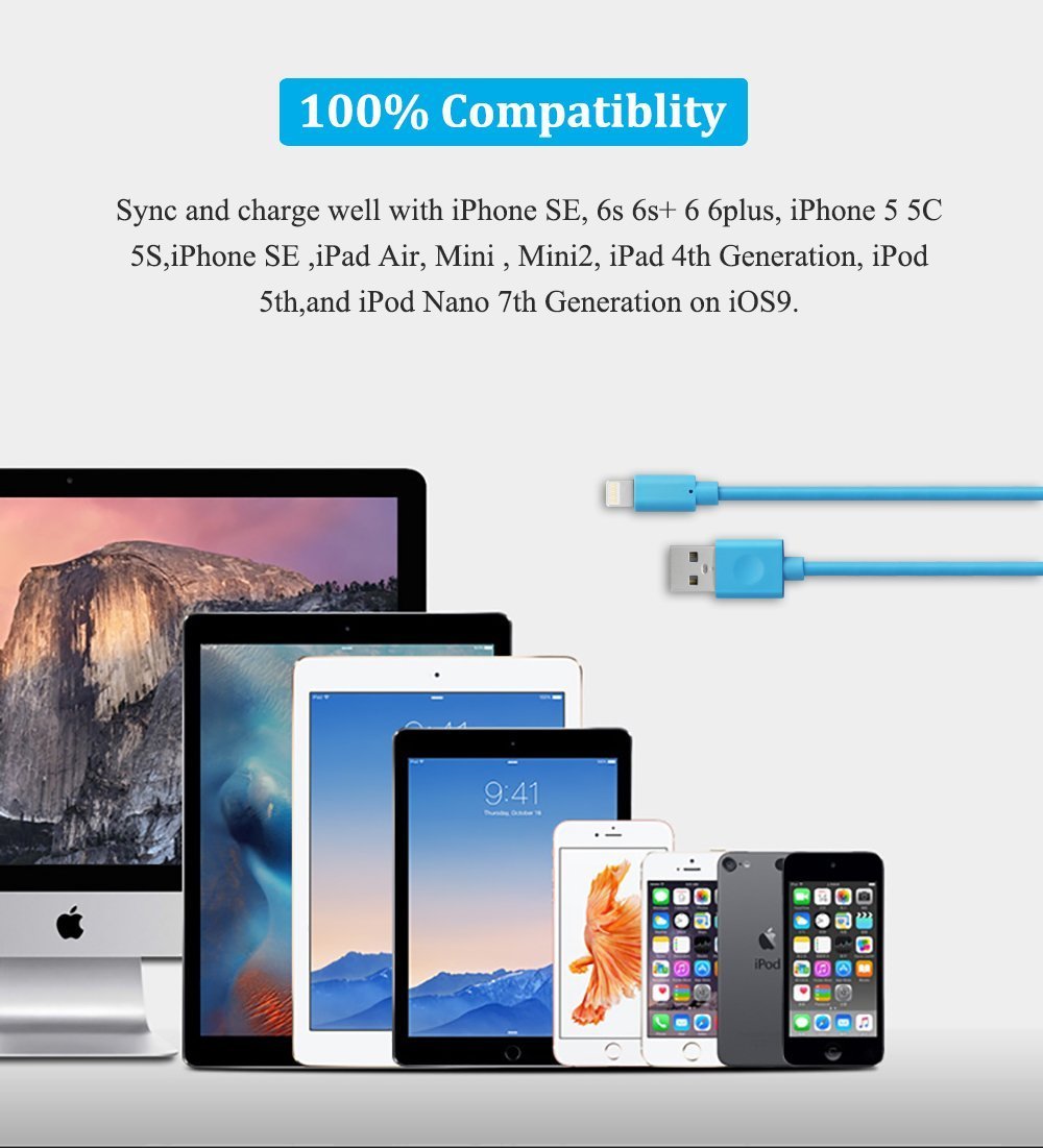 Kabel Leader Charger for iPhone, Strengthened Lightning to USB Cable ...