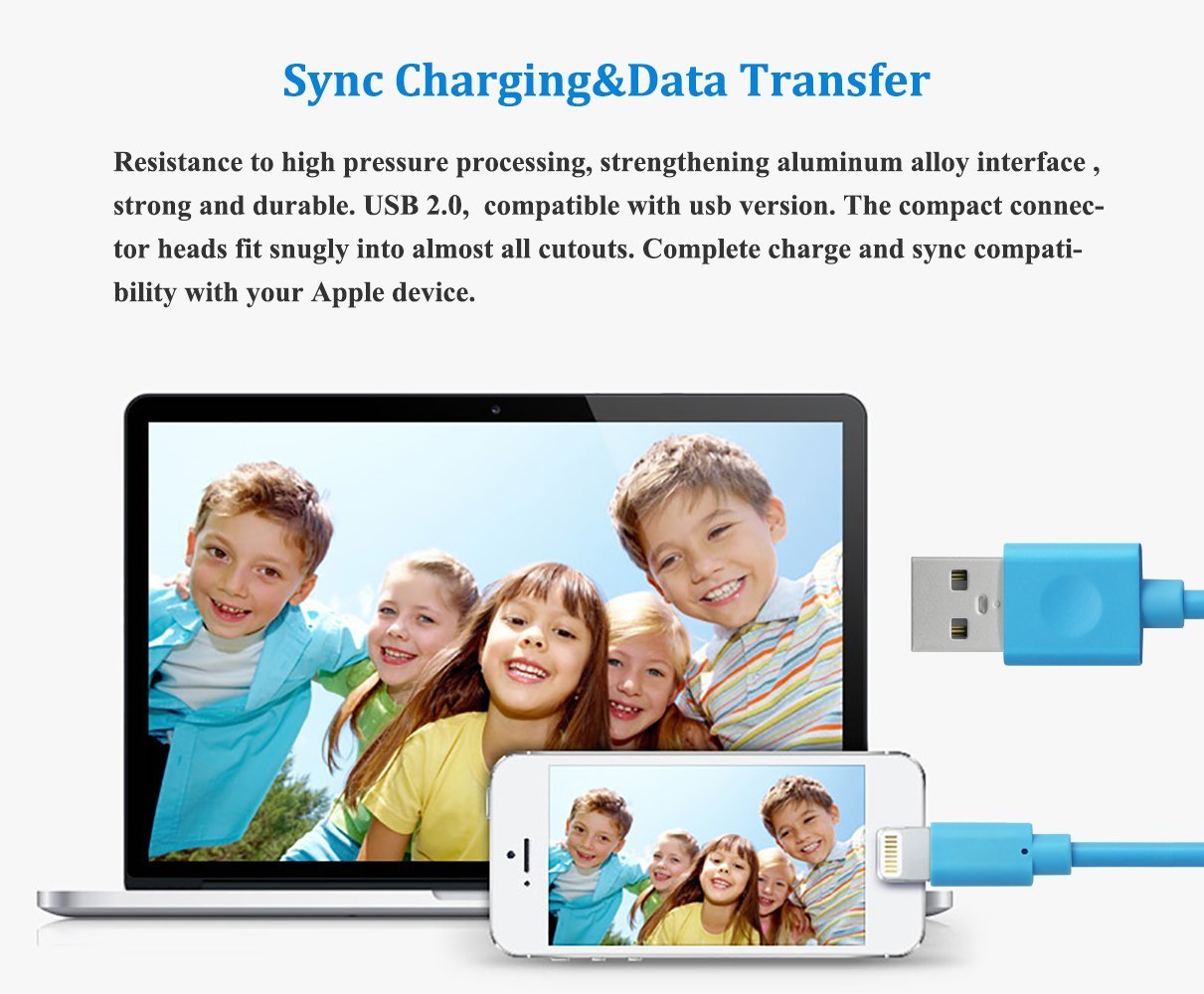 Kabel Leader Charger for iPhone, Strengthened Lightning to USB Cable ...