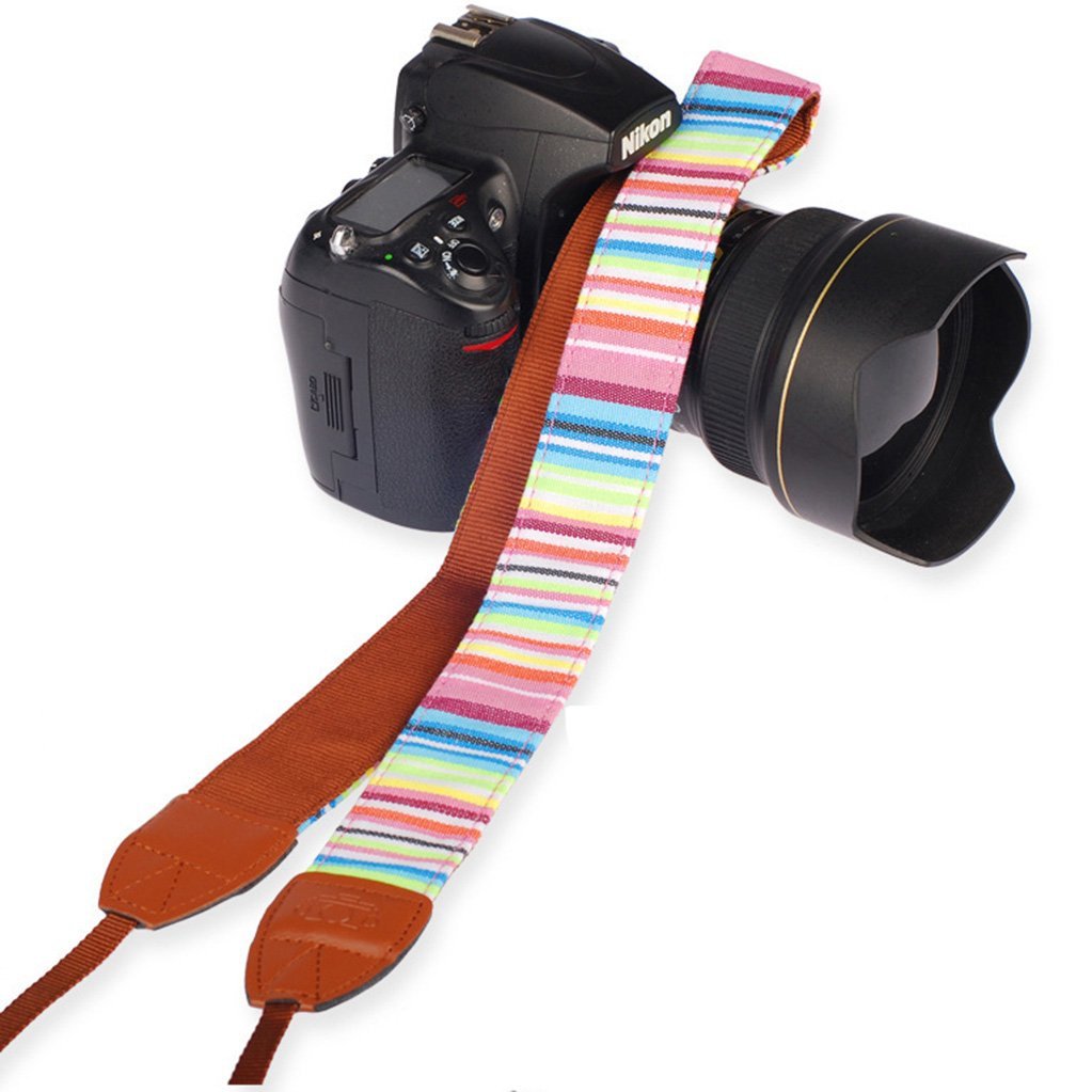 Mavota Colorful Stripe Camera Shoulder Neck Strap Camera Belt For Canon ...