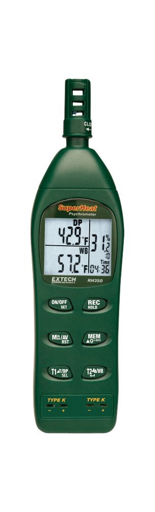 Extech RH350 Psychrometer with 2 Type K Remote Temperature Probes free ...