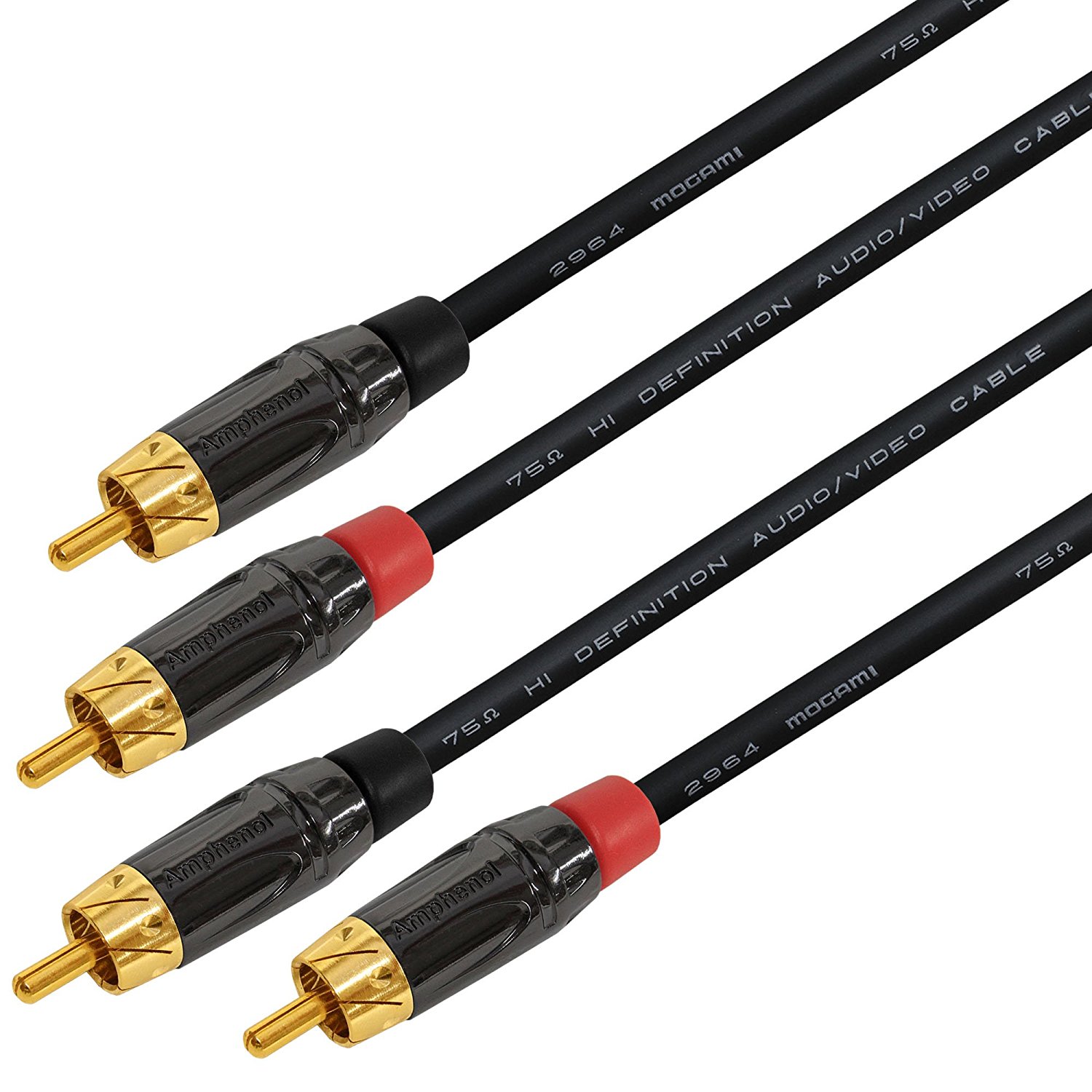 1 Foot RCA Cable Pair - Made with Mogami 2964 High-Definition Audio ...