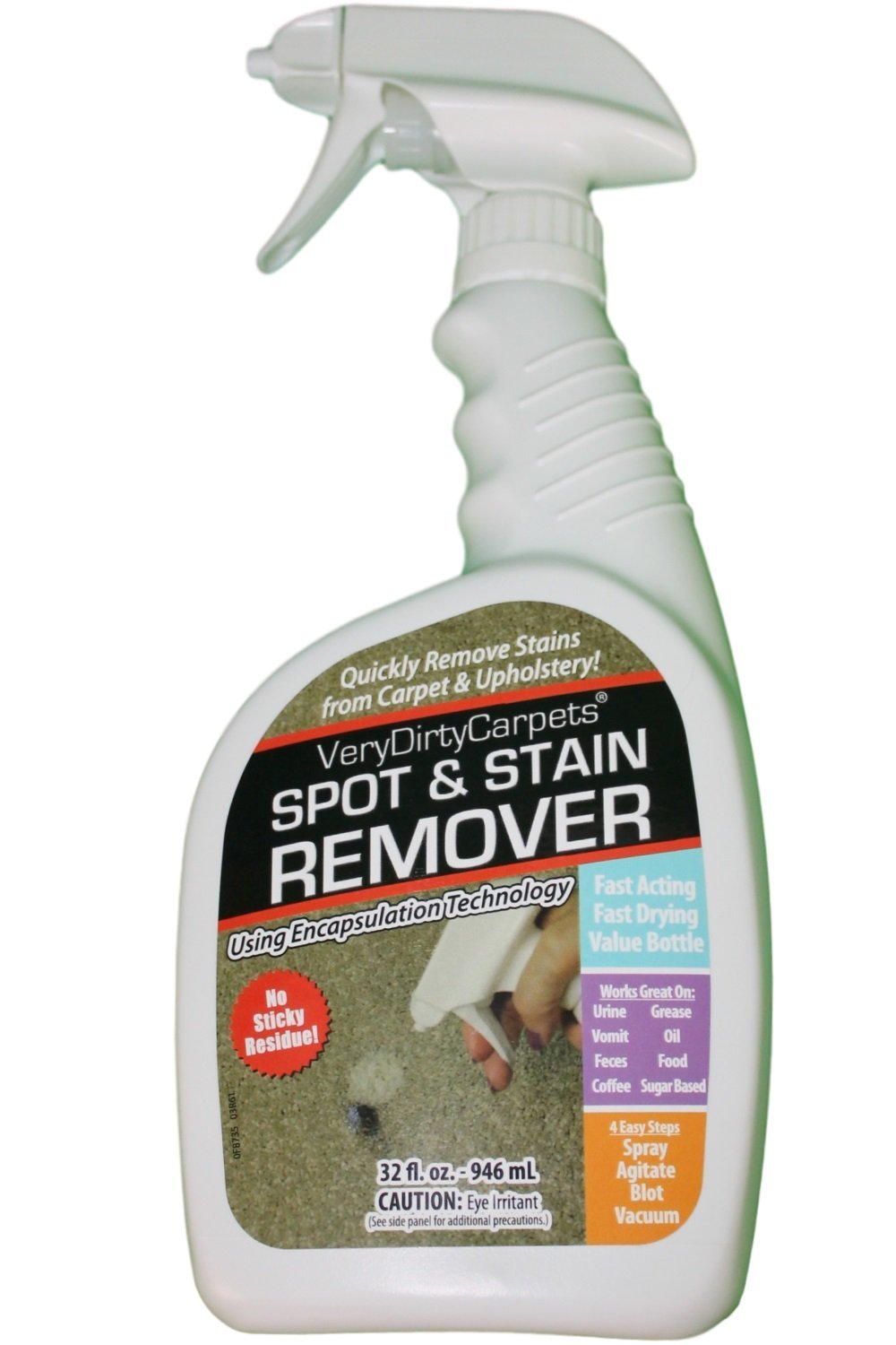 Carpet & Upholstery Cleaning Solution Spot & Stain Remover Spray 32 Oz ...