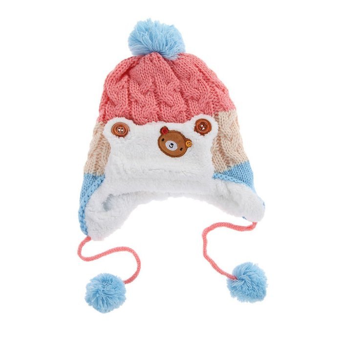 Baby Toddler Winter Beanie Warm Hat Hooded Scarf Earflap Knitted Cap ...