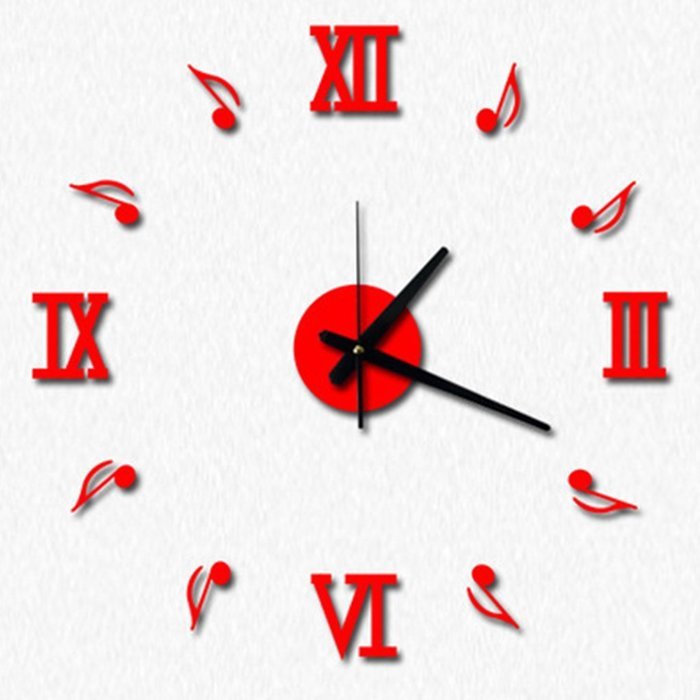 MuLuo Music Notation Roman Digits Wall Clock DIY Acrylic Wall Stickers ...