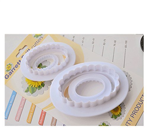 Anyana 4pcs set Oval Decorative Flower Border Plastic Cookie Cutter ...