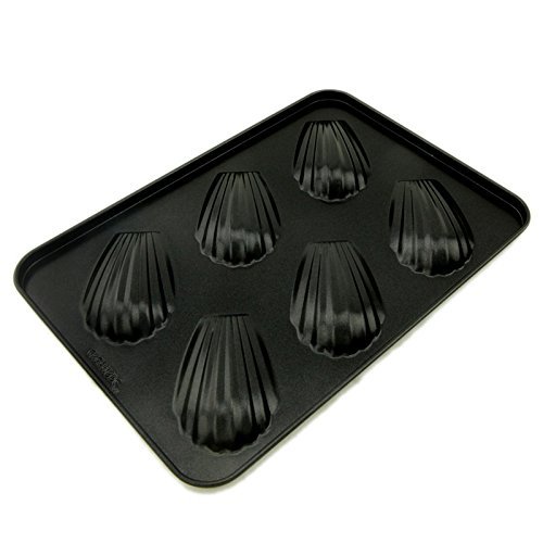 Ezeso 6-Cup Carbon Steel Mini Shell shaped Cake Madeleine Pan Mold N2 ...