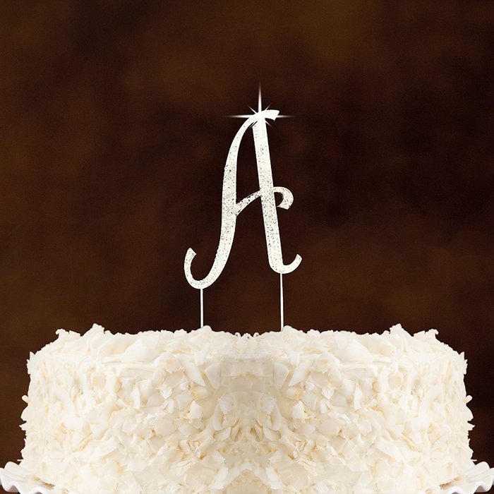 Letter L Rhinestone Crystal Cake Topper Silver, Numbers, Letters for ...